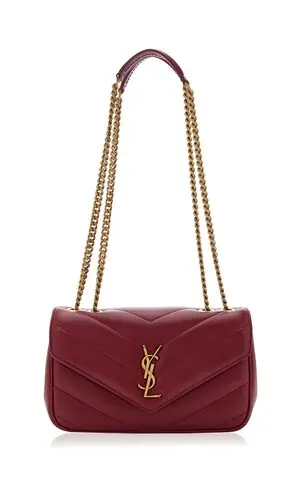 Saint Laurent Loulou Small Matelassé Leather Bag - Red