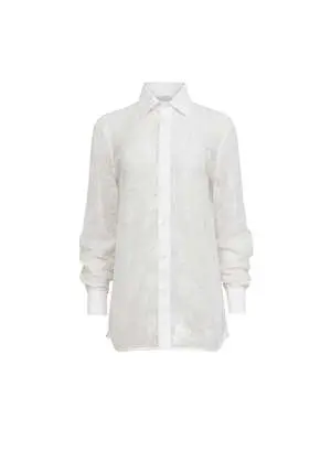 FLEUR DU MAL Juliet Lace Button Down - Ivory