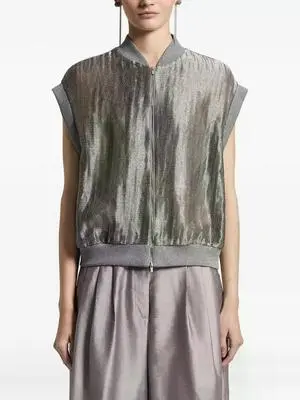 Peserico Zip-up Sleeveless Bomber Jacket