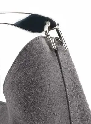 ELLEME Boomerang Large Suede Top Handle Bag - Grey