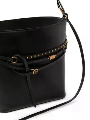Pinko Medium Studded Leather Bucket Bag