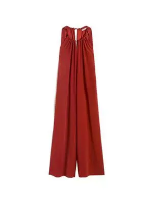 Max Mara Flowing Envers Satin Jumpsuit - Red