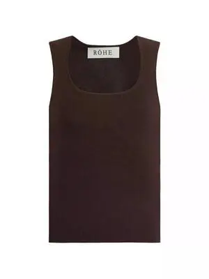 RÓHE Square-neck Ribbed Knit Top