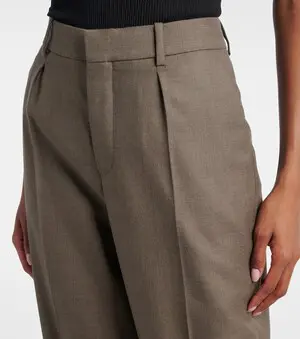 Saint Laurent Wool Straight Leg Pants