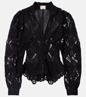 Isabel Marant Étoile Nina Broderie Anglaise Blouse - Black
