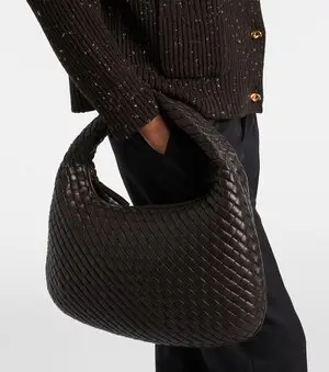 Bottega Veneta Intrecciato Leather Shoulder Bag - Brown