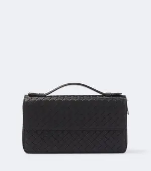 Bottega Veneta Intrecciato Leather Pouch - Black