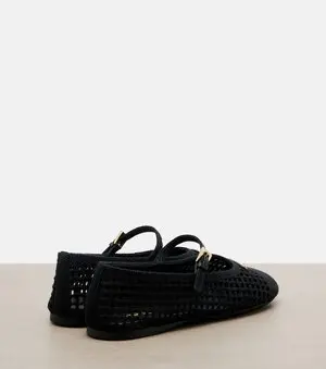 Prada Crochet Mary Jane Flats - Black