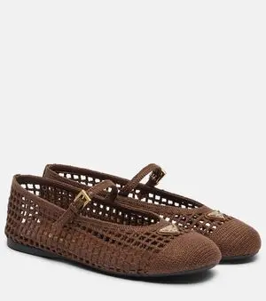 PRADA Crochet Mary Jane Flats