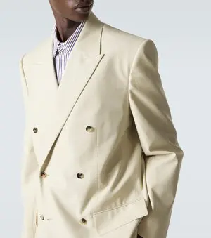 Bottega Veneta Wool And Cotton Gabardine Suit Jacket - Beige