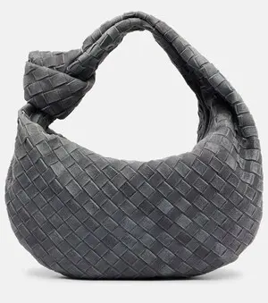 Bottega Veneta Jodie Intrecciato Medium Suede Tote - Grey
