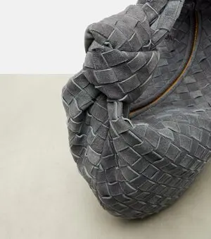Bottega Veneta Jodie Intrecciato Medium Suede Tote - Grey