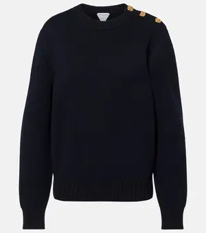 Bottega Veneta Knot Wool And Cotton-blend Sweater - Blue