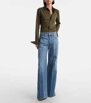 Bottega Veneta High-rise Wide-leg Jeans - Blue
