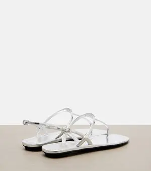 Prada Metallic Leather Sandals