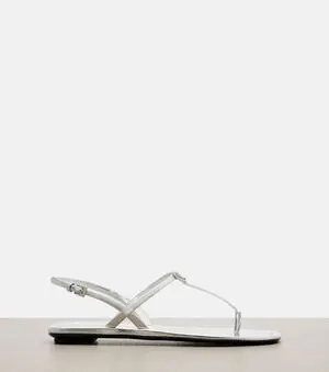 Prada Metallic Leather Sandals