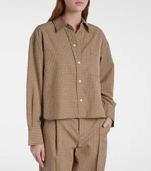 Vince Checked Cotton-blend Shirt - Brown