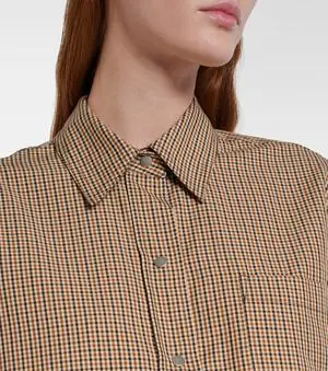 Vince Checked Cotton-blend Shirt - Brown