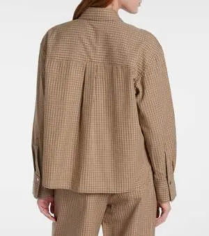 Vince Checked Cotton-blend Shirt - Brown