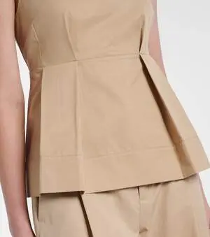 Vince Pleated Peplum Top - Beige
