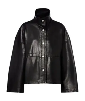 Nour Hammour Park Leather Jacket - Black