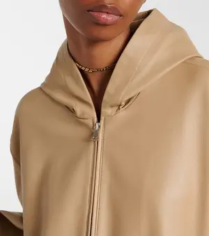 Nour Hammour Leo Leather Zip-up Hoodie