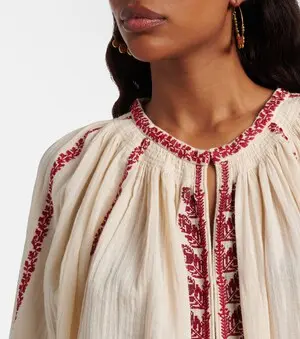 MARANT ETOILE Lena Embroidered Blouse - Beige