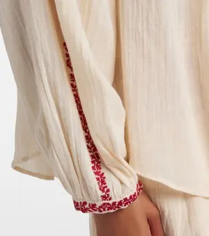 MARANT ETOILE Lena Embroidered Blouse - Beige