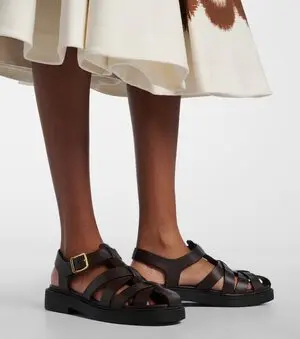 Prada Leather Fisherman Sandals