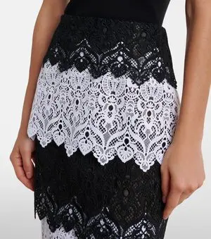 Carolina Herrera Lace Midi Skirt - Black