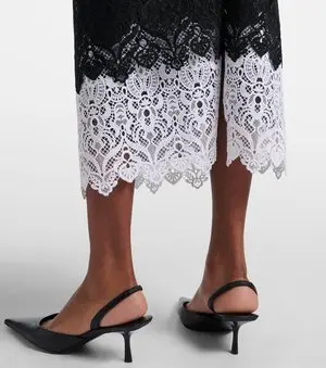 Carolina Herrera Lace Midi Skirt - Black