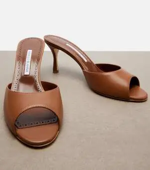Manolo Blahnik Jada Leather Mules