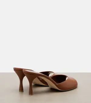 Manolo Blahnik Jada Leather Mules - Brown
