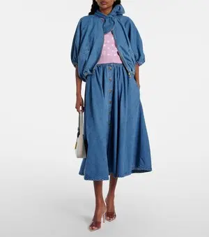PATOU Denim Midi Skirt