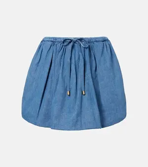 PATOU Denim Miniskirt Blue