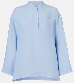 Max Mara Cantico Linen Blouse - Blue