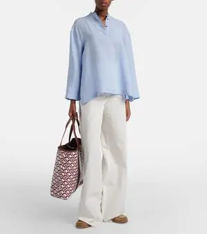 Max Mara Cantico Linen Blouse - Blue