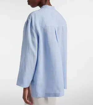 Max Mara Cantico Linen Blouse - Blue