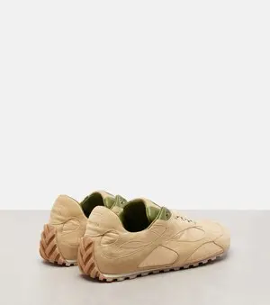 Bottega Veneta Orbit Flash Suede-trimmed Sneakers - Beige