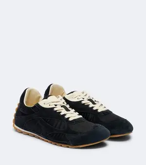 Bottega Veneta Orbit Flash Suede-trimmed Sneakers - Black