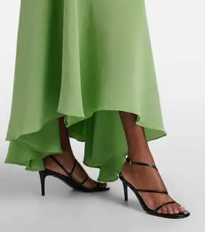 RODARTE Puff-sleeve Silk Crepe Maxi Dress