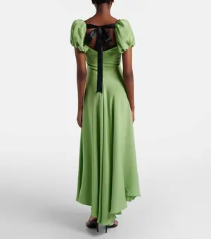 RODARTE Puff-sleeve Silk Crepe Maxi Dress