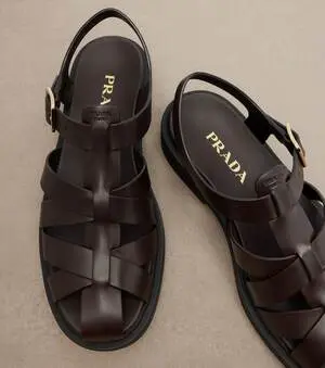 Prada Leather Fisherman Sandals