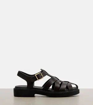 Prada Leather Fisherman Sandals