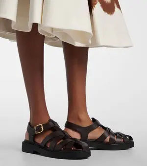 Prada Leather Fisherman Sandals