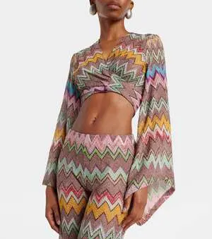 Missoni Zigzag Lamé Crop Top - Multicoloured