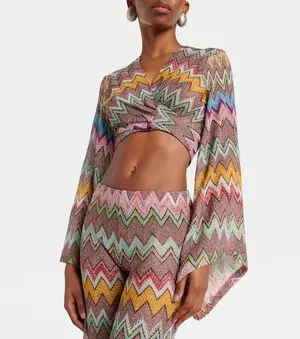 Missoni Zigzag Lamé Crop Top - Multicoloured