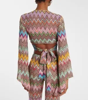 Missoni Zigzag Lamé Crop Top - Multicoloured