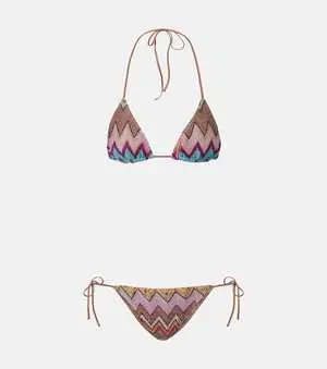 Missoni Zigzag Lamé Bikini Top - Multicoloured