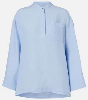 Max Mara Cantico Linen Blouse - Blue
